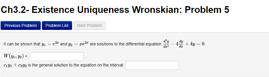 Solved Ch3.2- Existence Uniqueness Wronskian: Problem 5 | Chegg.com