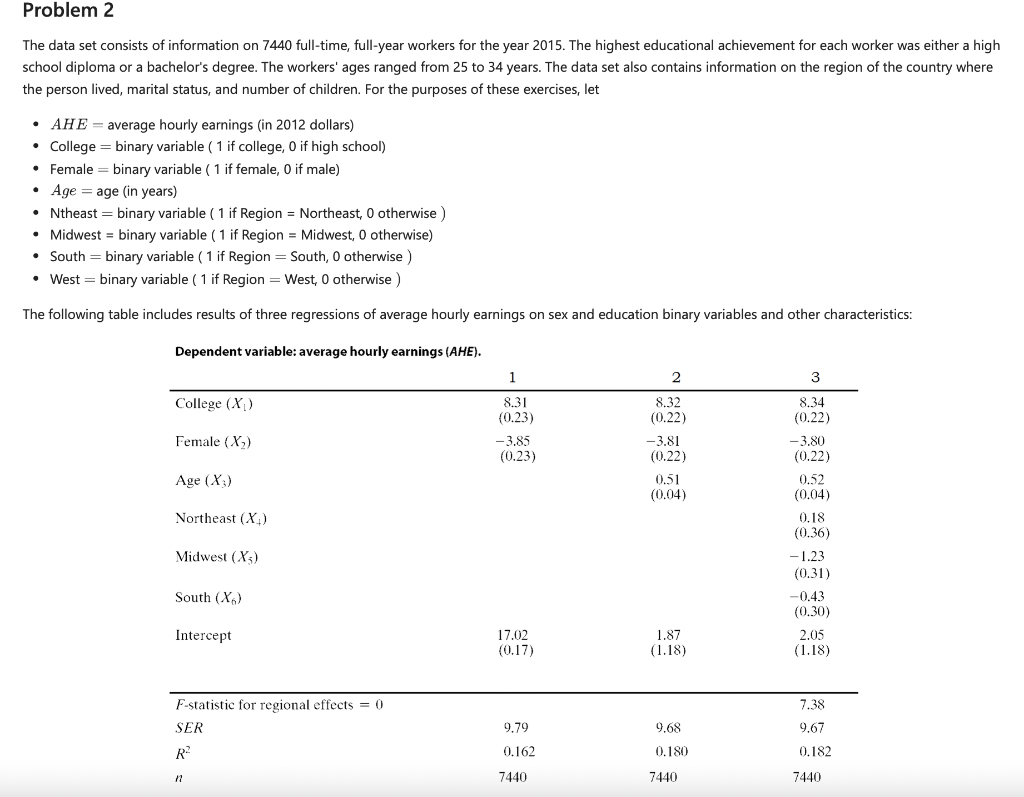 The data set consists of information on 7440 | Chegg.com