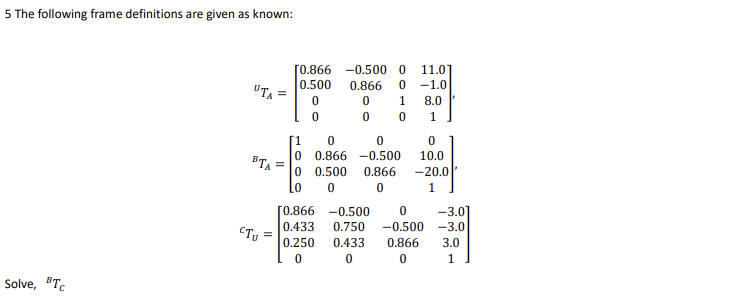 5 The following frame definitions are given as known: | Chegg.com