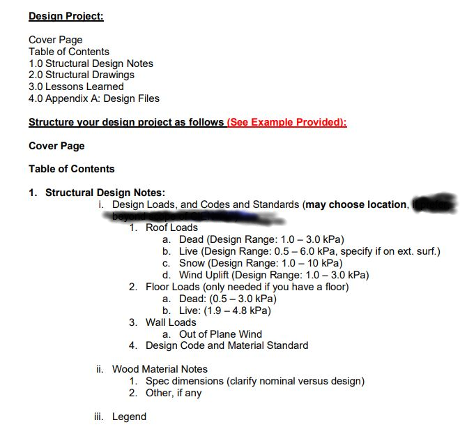 Design Project: Cover Page Table of Contents 1.0 | Chegg.com