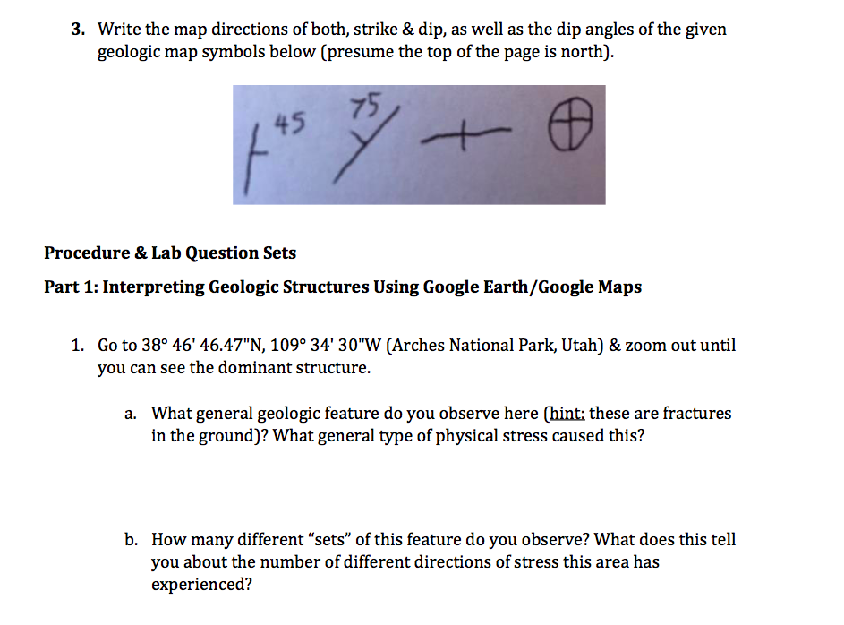 Solved 3. Write the map directions of both, strike & dip, as | Chegg.com