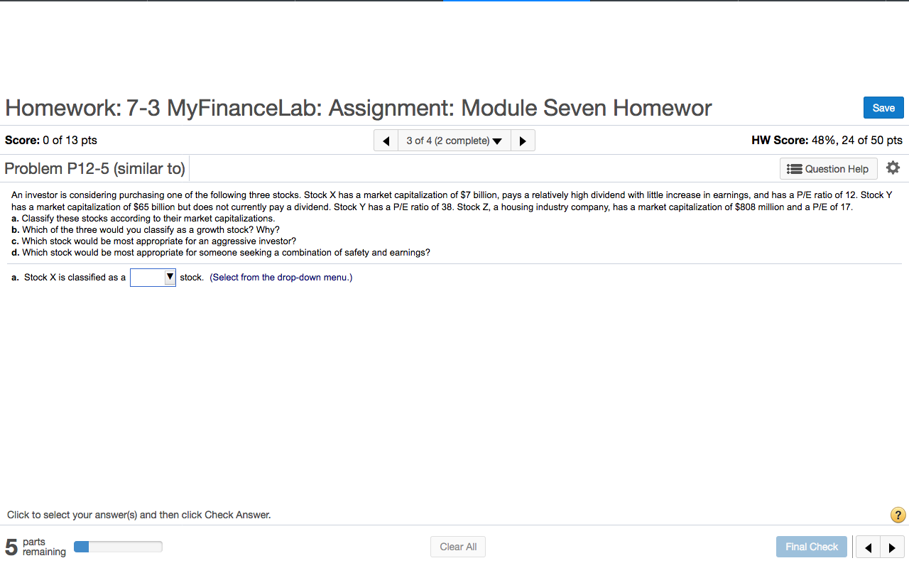 Solved Homework 7 3 Myfinancelab Assignment Module Seven