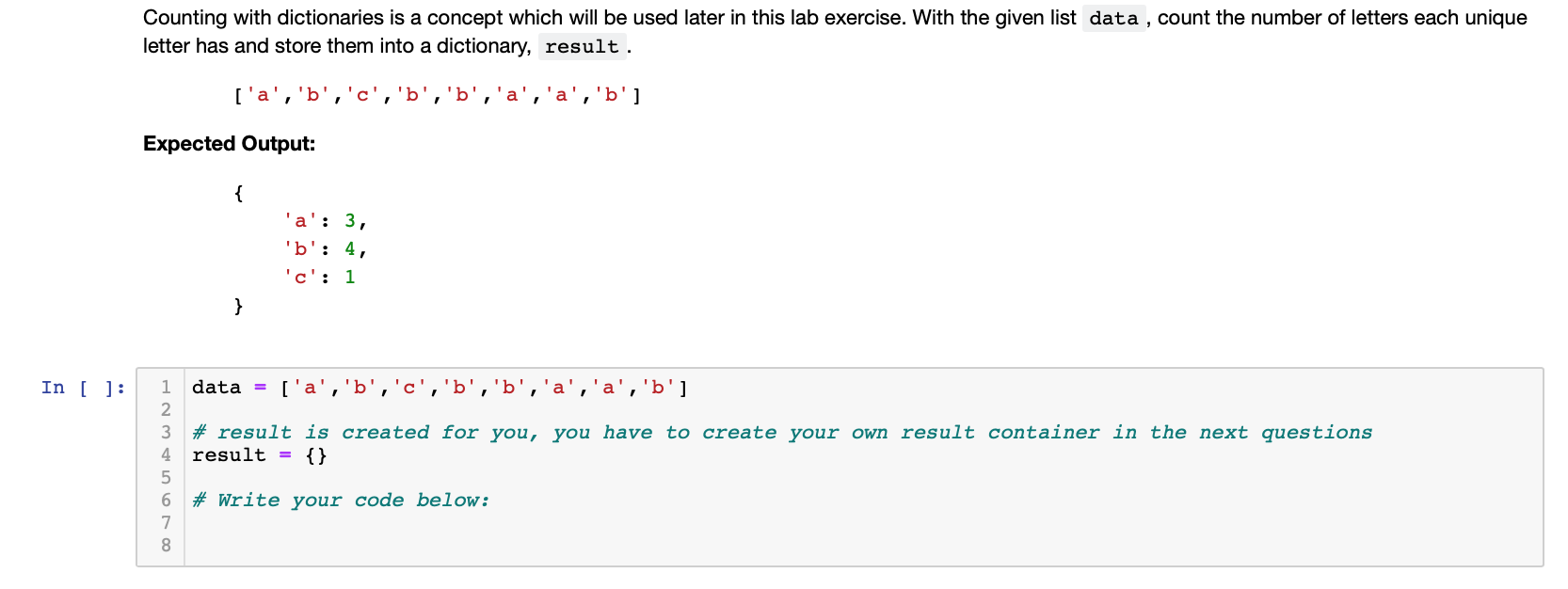 Solved Counting with dictionaries is a concept which will be | Chegg.com