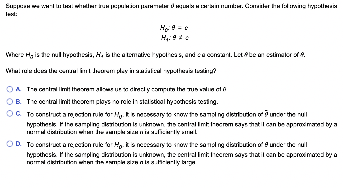 Solved Suppose we want to test whether true population | Chegg.com