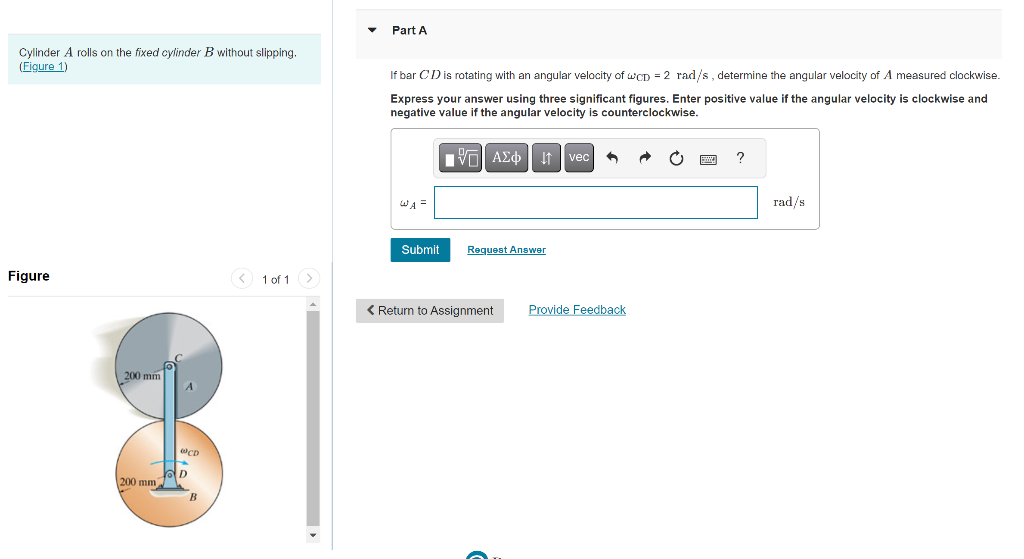 Cylinder A rolls on the fixed cylinder B without | Chegg.com