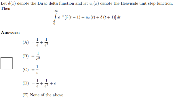 Solved Let δ(x) denote the Dirac delta function and let | Chegg.com