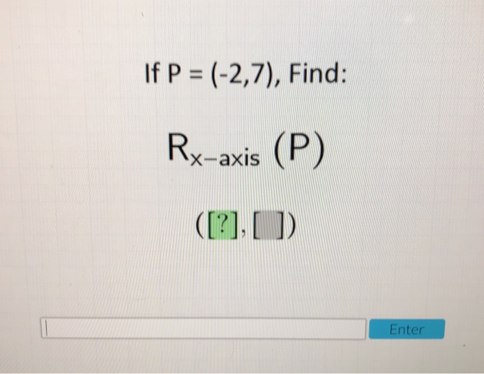 Solved If P = (-2,7), Find: Ry axis (P) nter | Chegg.com