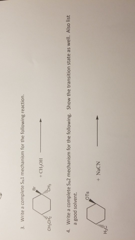 Solved 3) Write a complete Sn1 mechanism for the following | Chegg.com