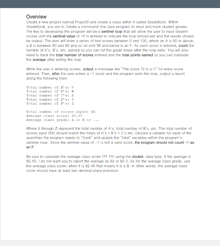Solved Overview Create a new project named Project3 and | Chegg.com
