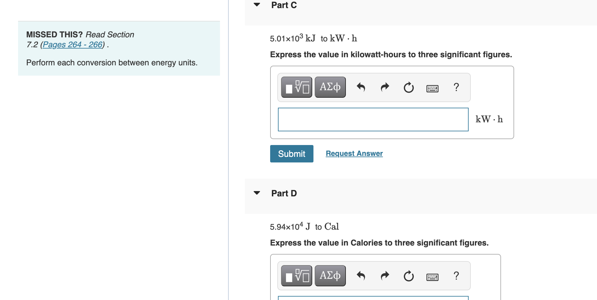 Solved Part C MISSED THIS? Read Section 7.2 (Pages 264 - | Chegg.com