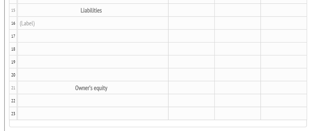 Balance sheet Instructions Chart of Accounts Labels | Chegg.com