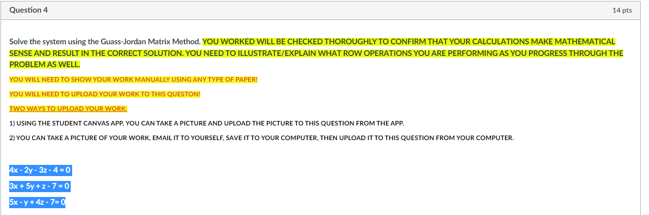 Solved Solve the following exercise. YOU MUST FOLLOW ALL THE | Chegg.com