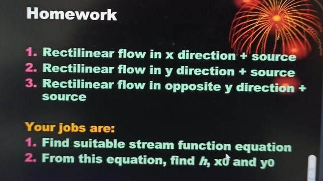 Homework 1. Rectilinear flow in x direction + source | Chegg.com