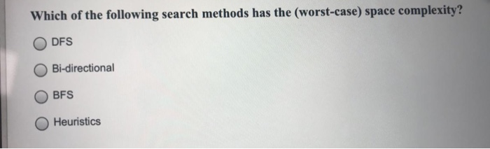 Solved Which of the following search methods has the | Chegg.com
