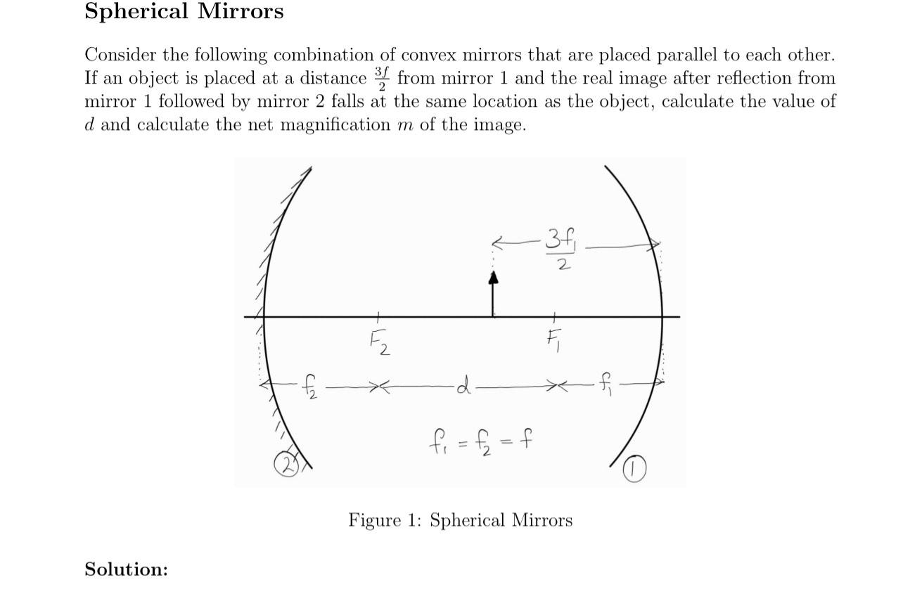 Solved Spherical Mirrors Consider the following | Chegg.com