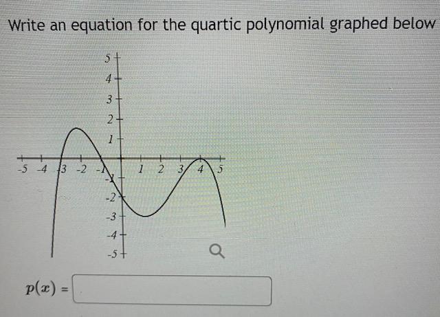 Solved Write an equation for the quartic polynomial graphed | Chegg.com