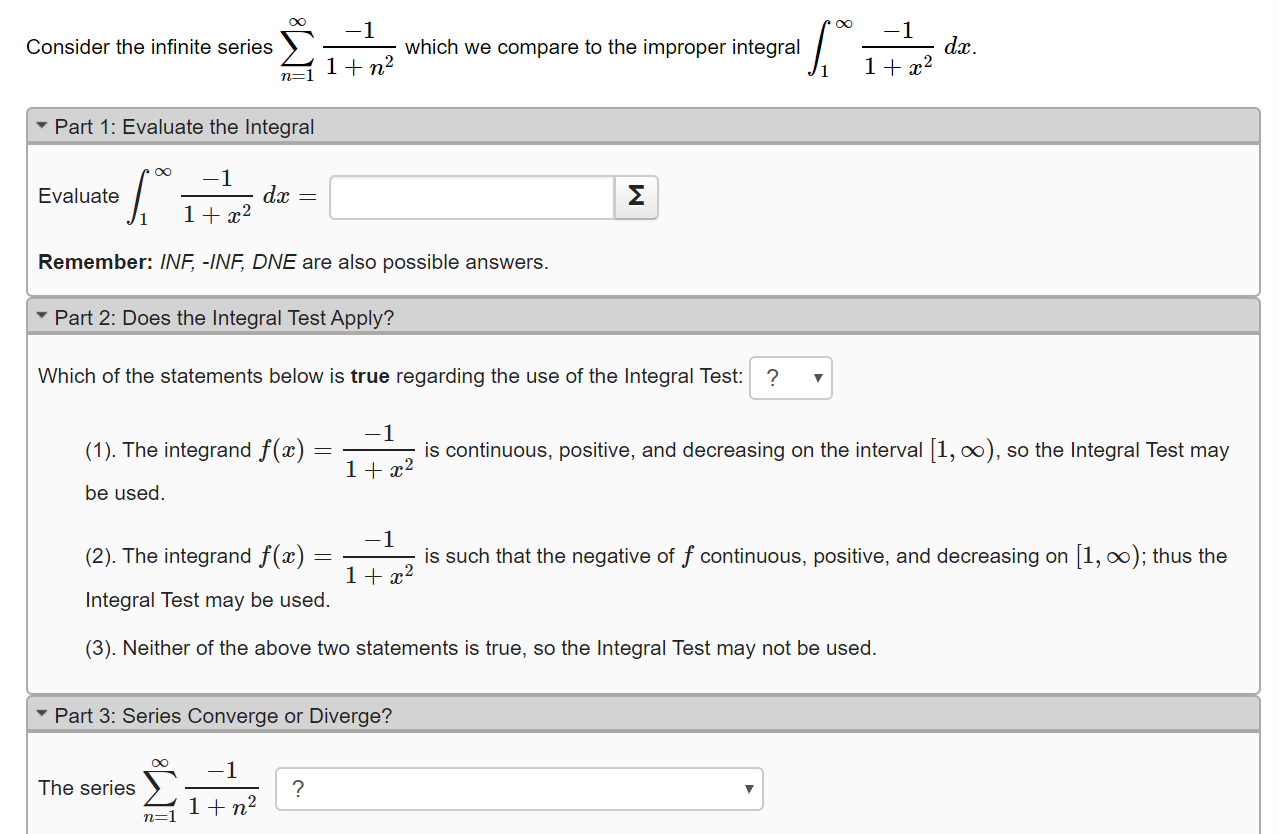 Solved Consider the infinite series - which we compare to | Chegg.com