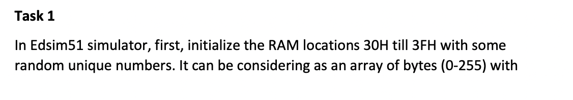 Solved In Edsim51 simulator, first, initialize the RAM | Chegg.com