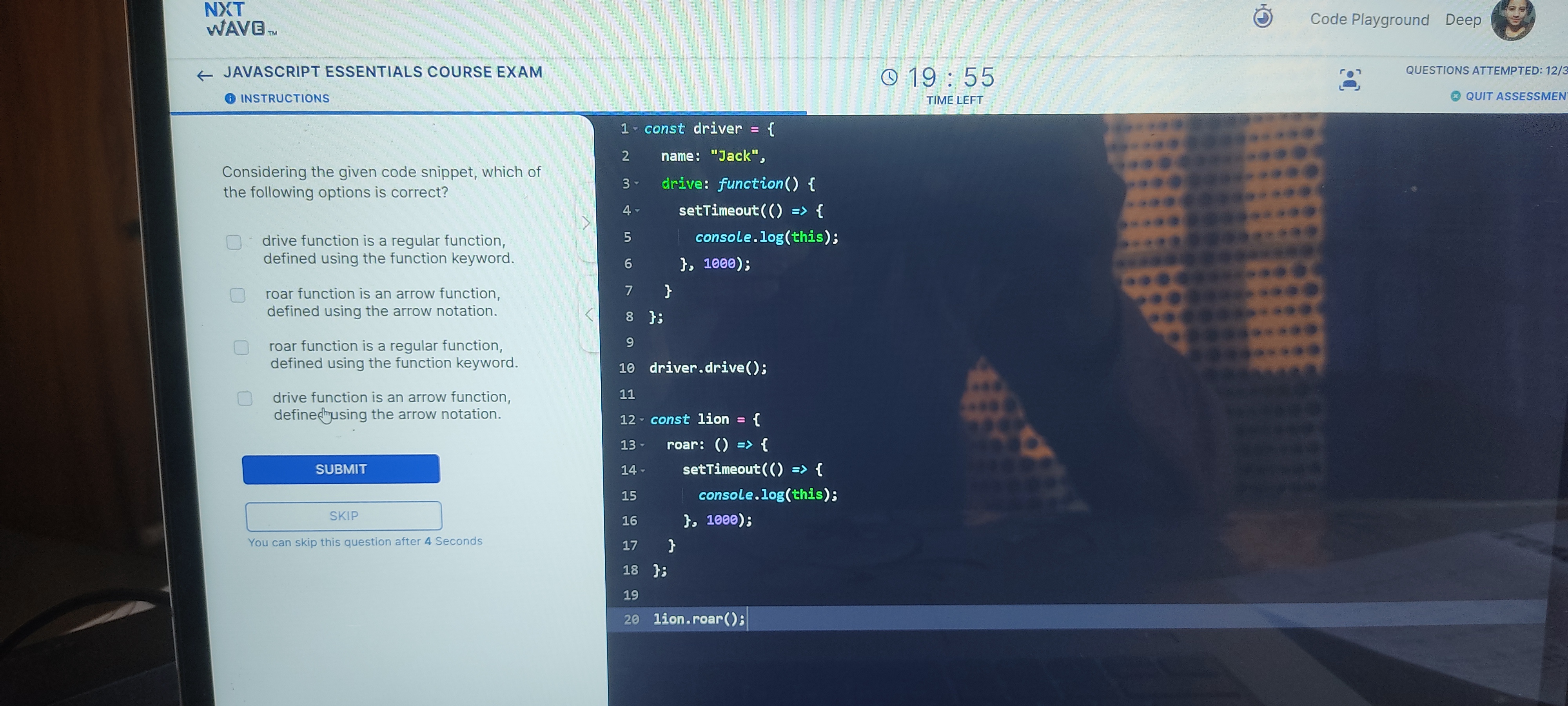 Solved Considering the given code snippet, which ofthe | Chegg.com