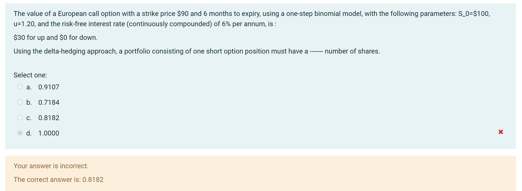 Solved The value of a European call option with a strike | Chegg.com