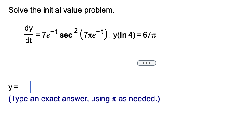 Solved Solve the initial value problem. | Chegg.com