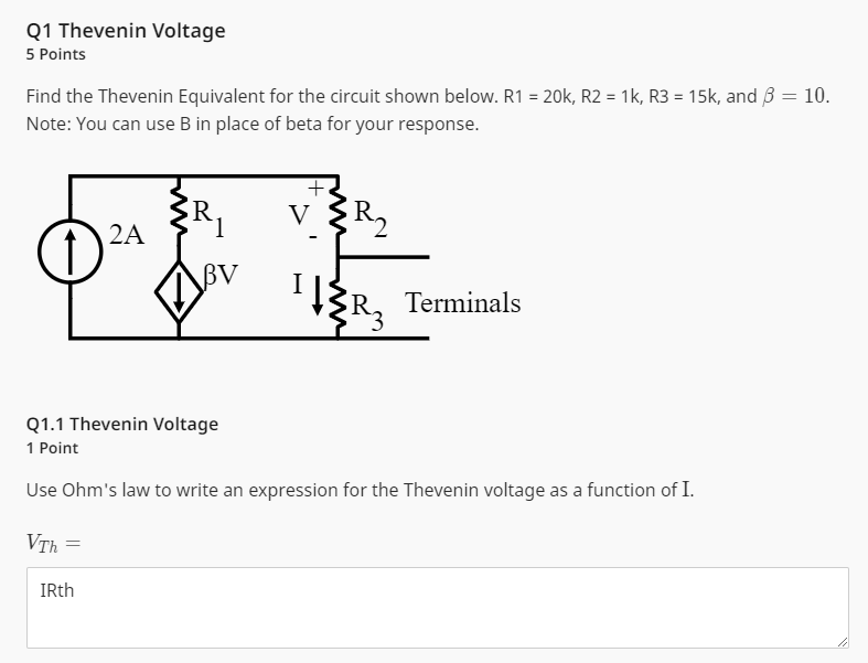 Solved 5 Points Find the Thevenin Equivalent for the circuit | Chegg.com Solved 5 Points Find the Thevenin Equivalent for the circuit | Chegg.com