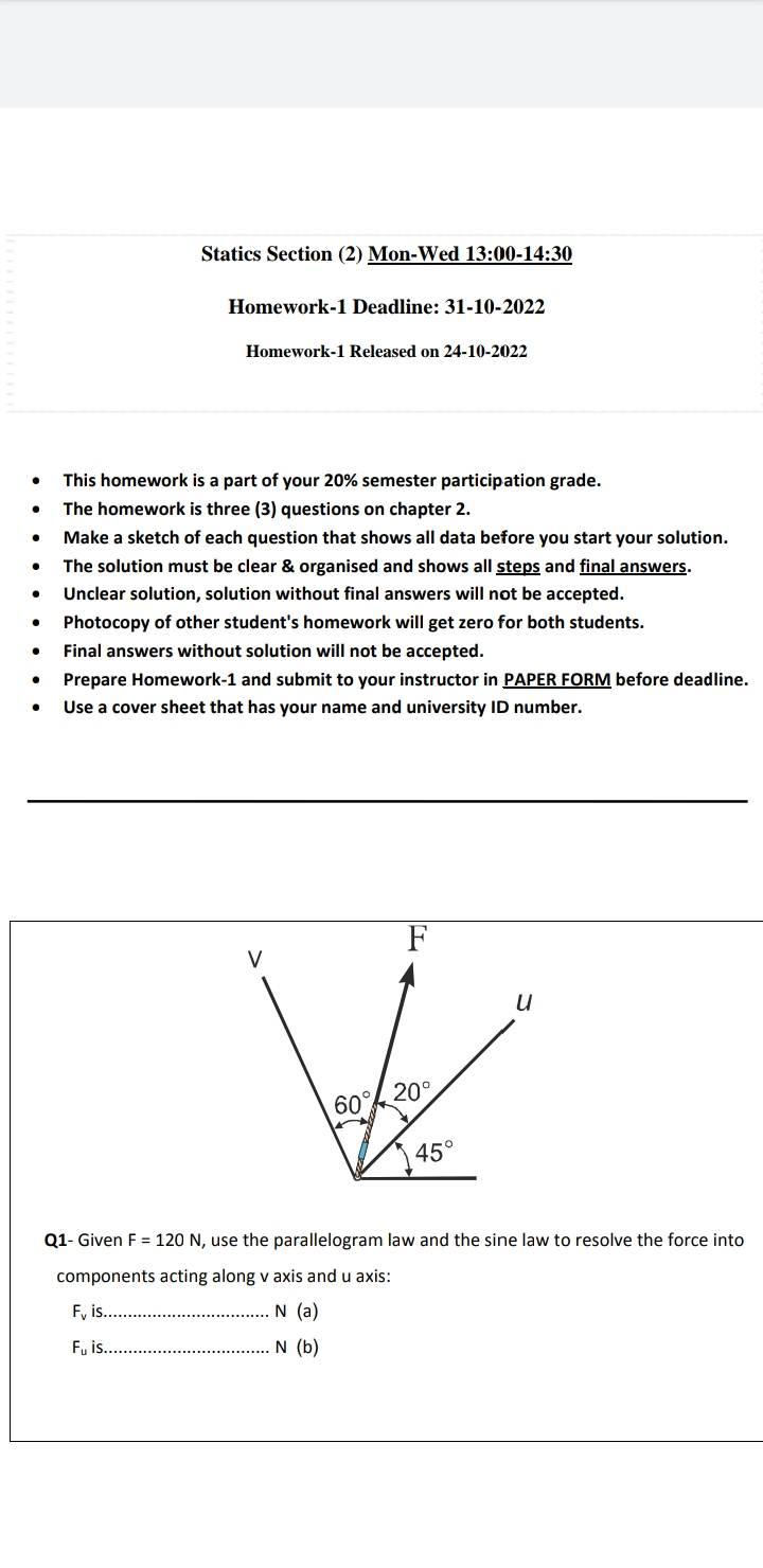 Solved Statics Section (2) Mon-Wed 13:00-14:30 Homework-1 | Chegg.com