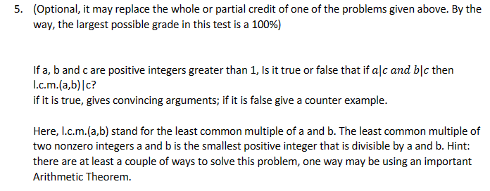 Solved (Optional, it may replace the whole or partial credit | Chegg.com