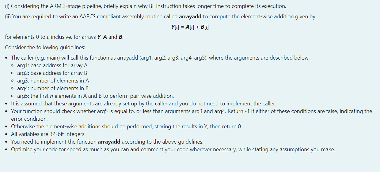 Solved 1) Considering the ARM 3-stage pipeline, briefly | Chegg.com