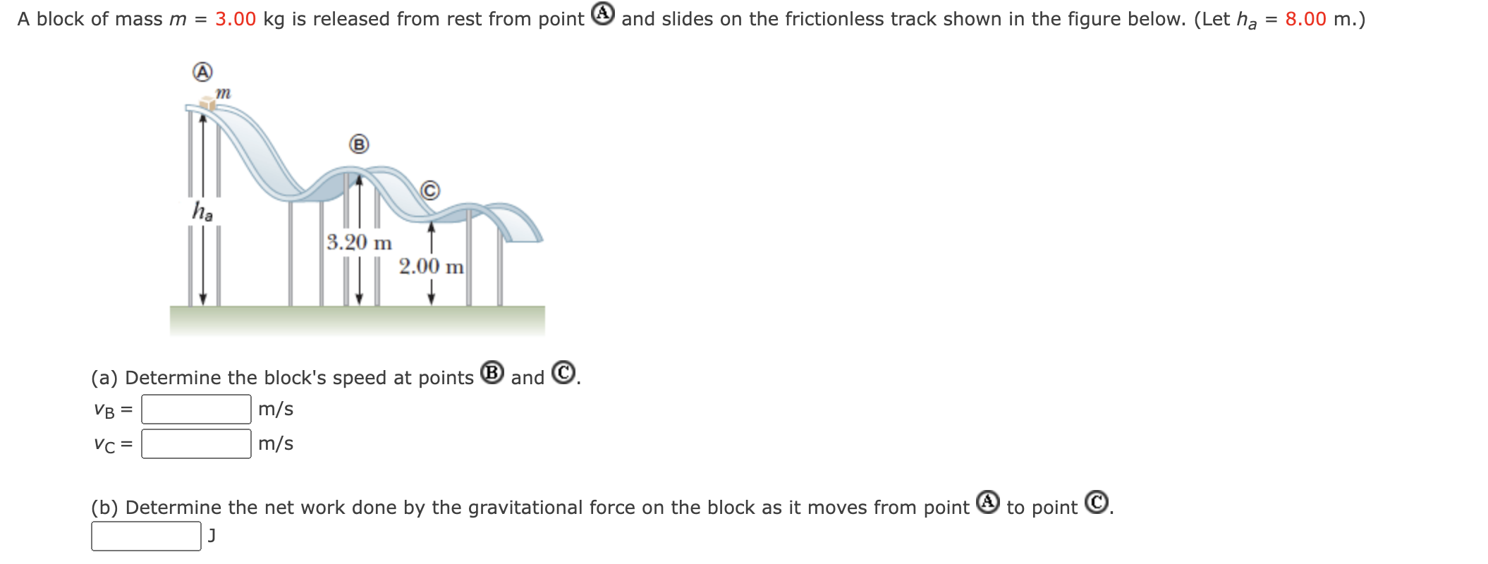 Solved ck of mass m=3.00 kg is released from rest from point | Chegg.com