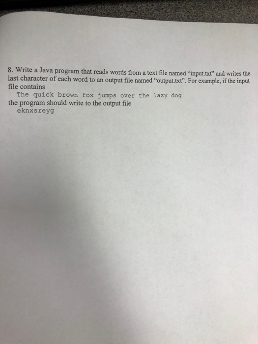 Solved 8. Write a Java program that reads words from a text | Chegg.com