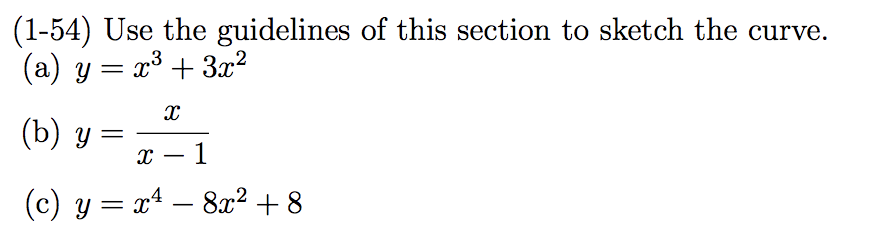 Solved (1-54) Use the guidelines of this section to sketch | Chegg.com
