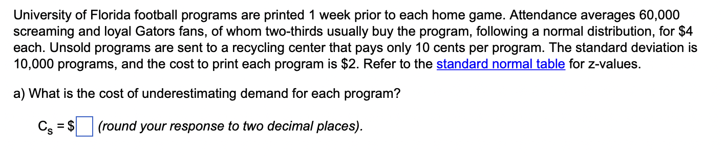 Solved University of Florida football programs are printed 1 | Chegg.com