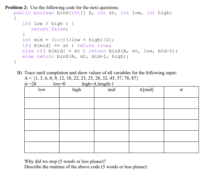 Solved roblem 2: Use the following code for the next | Chegg.com