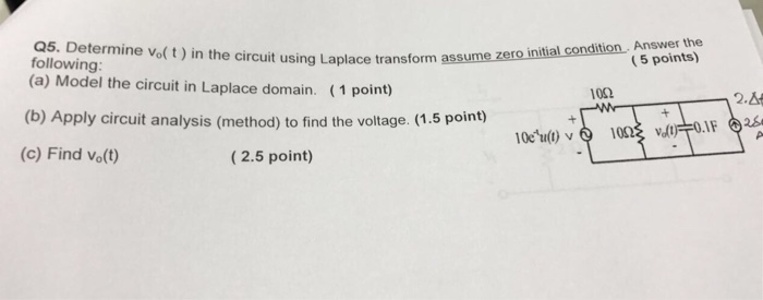 Solved Determine v_0(t) in the circuit using Laplace | Chegg.com