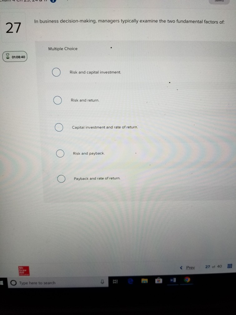 Solved In business decision-making, managers typically | Chegg.com