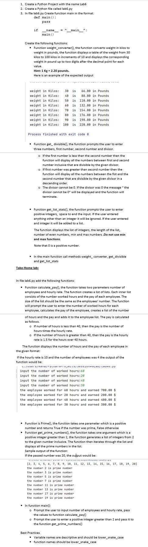 Solved 1. Create a Python Project with the name Lab 2. | Chegg.com
