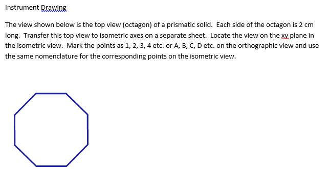 Solved Instrument Drawing The view shown below is the top | Chegg.com