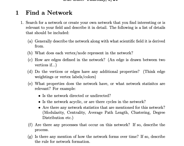 Solved 1 Find a Network 1. Search for a network or create | Chegg.com