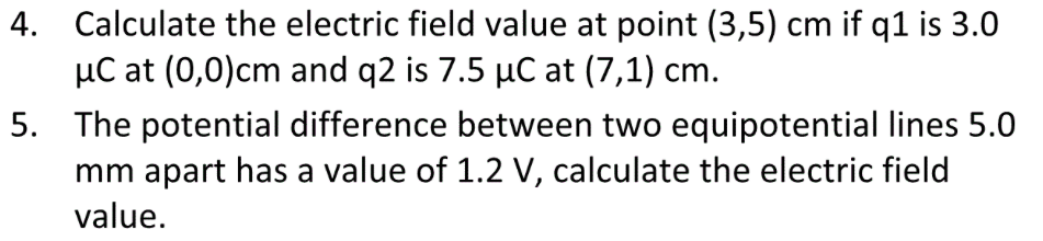 Solved Calculate the electric field value at point (3,5) cm | Chegg.com