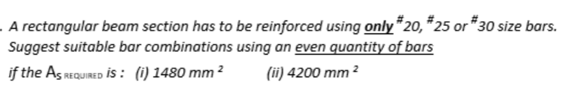Solved Metric Bar Sizes Bar Number Nominal Diameter (mm) | Chegg.com