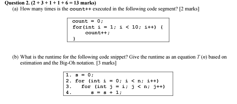 Solved Question 1 43310 Marks A Write The Method 1413