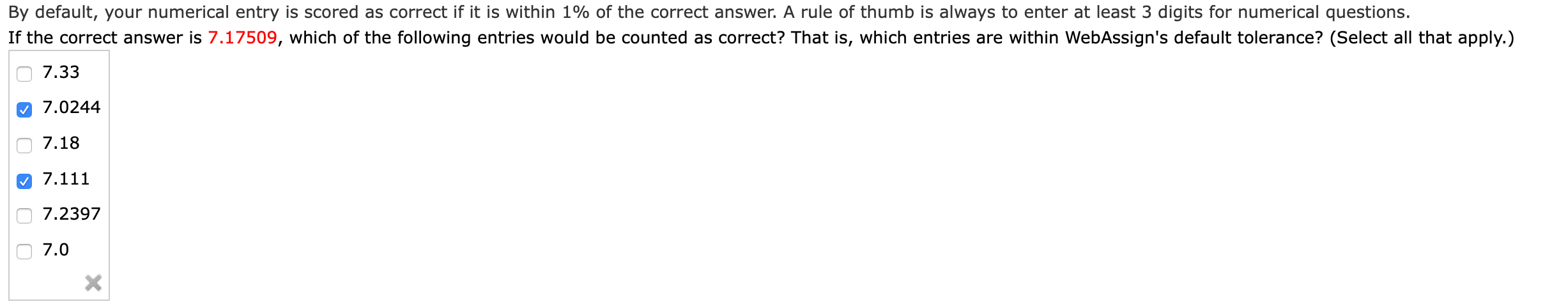 Solved By default, your numerical entry is scored as correct | Chegg.com