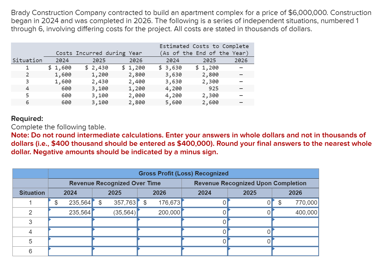 Solved Brady Construction Company contracted to build an | Chegg.com