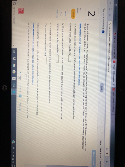 Solved Chapter 11 Homework Help Save & Exit Submit 2 Shares | Chegg.com