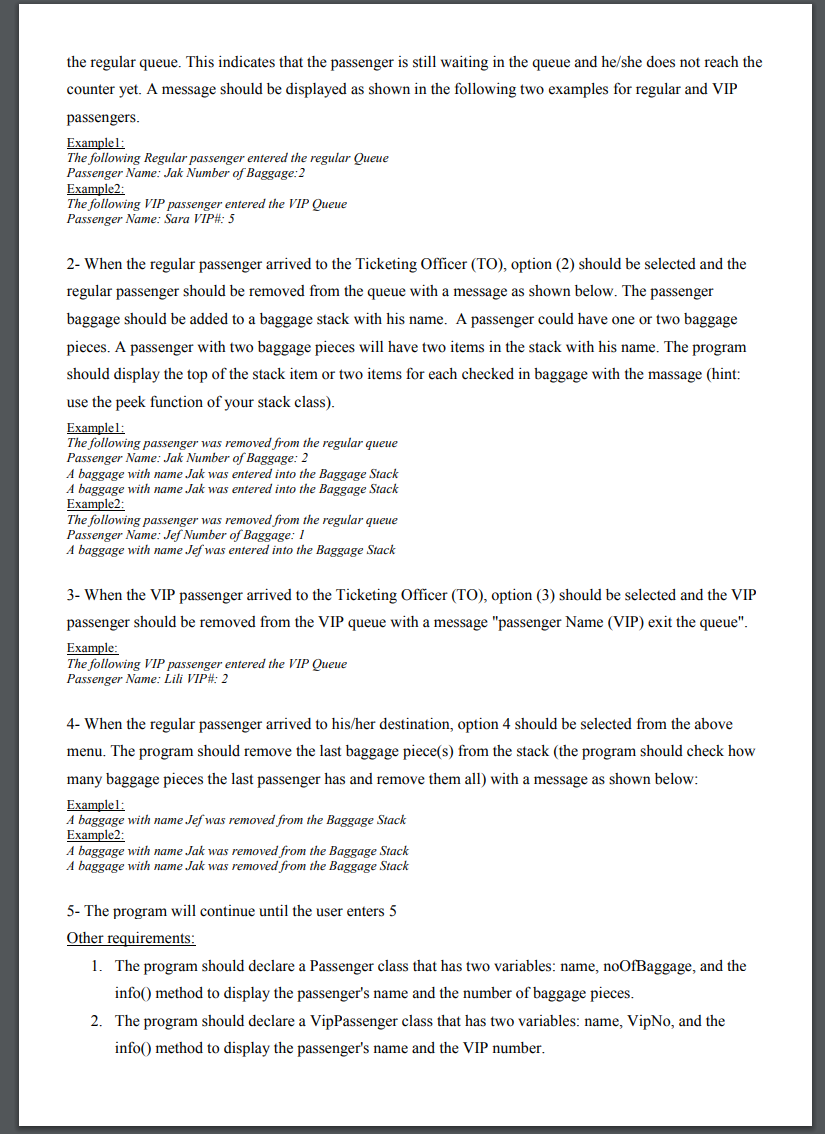 Assignment Two Stack Queue Priority Queue Write Chegg