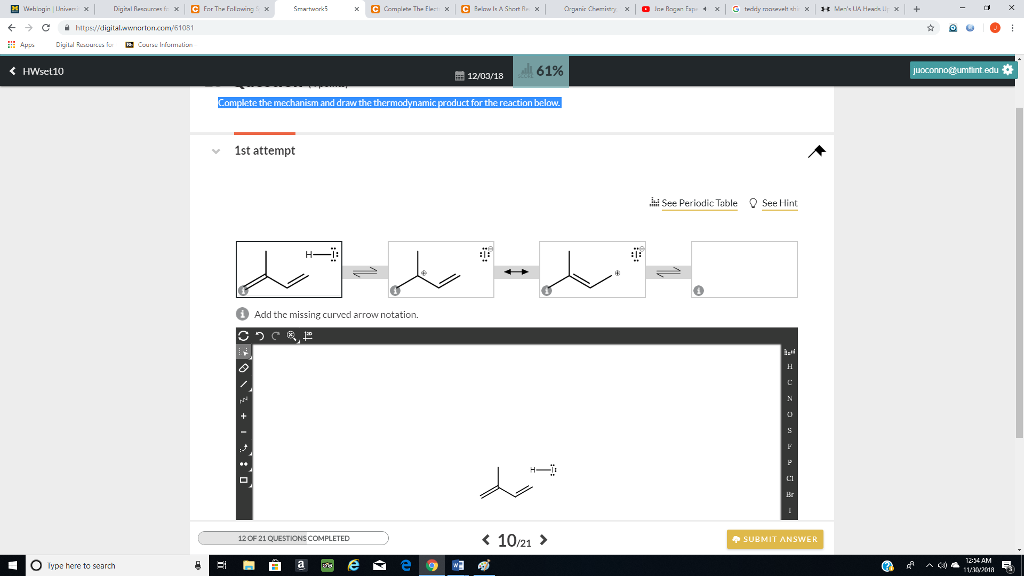 Solved Complete the mechanism and draw the thermodynamic | Chegg.com