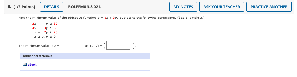 Solved 6. [-12 Points] DETAILS ROLFFM8 3.3.021. MY NOTES ASK | Chegg.com