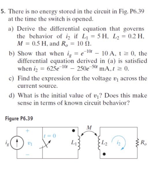 Solved 5. There is no energy stored in the circuit in Fig. | Chegg.com