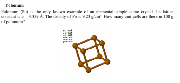 Solved Polonium Polonium (Po) is the only known example of | Chegg.com